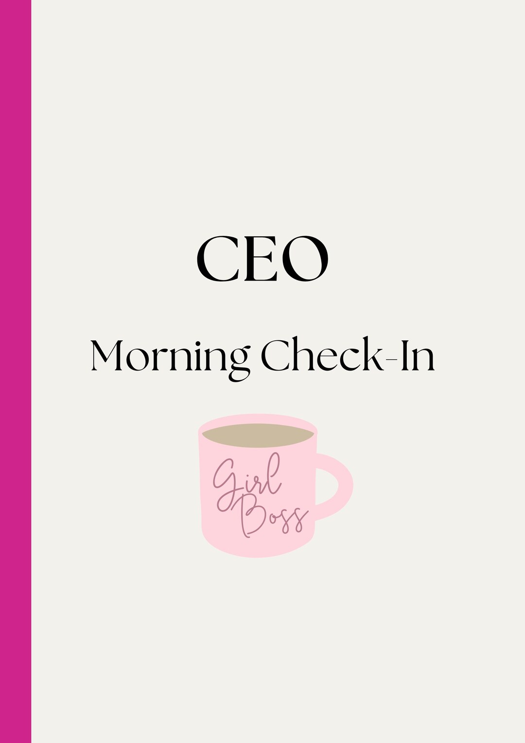 CEO Morning Check-in Planner – Printable Daily Business Planner for ...