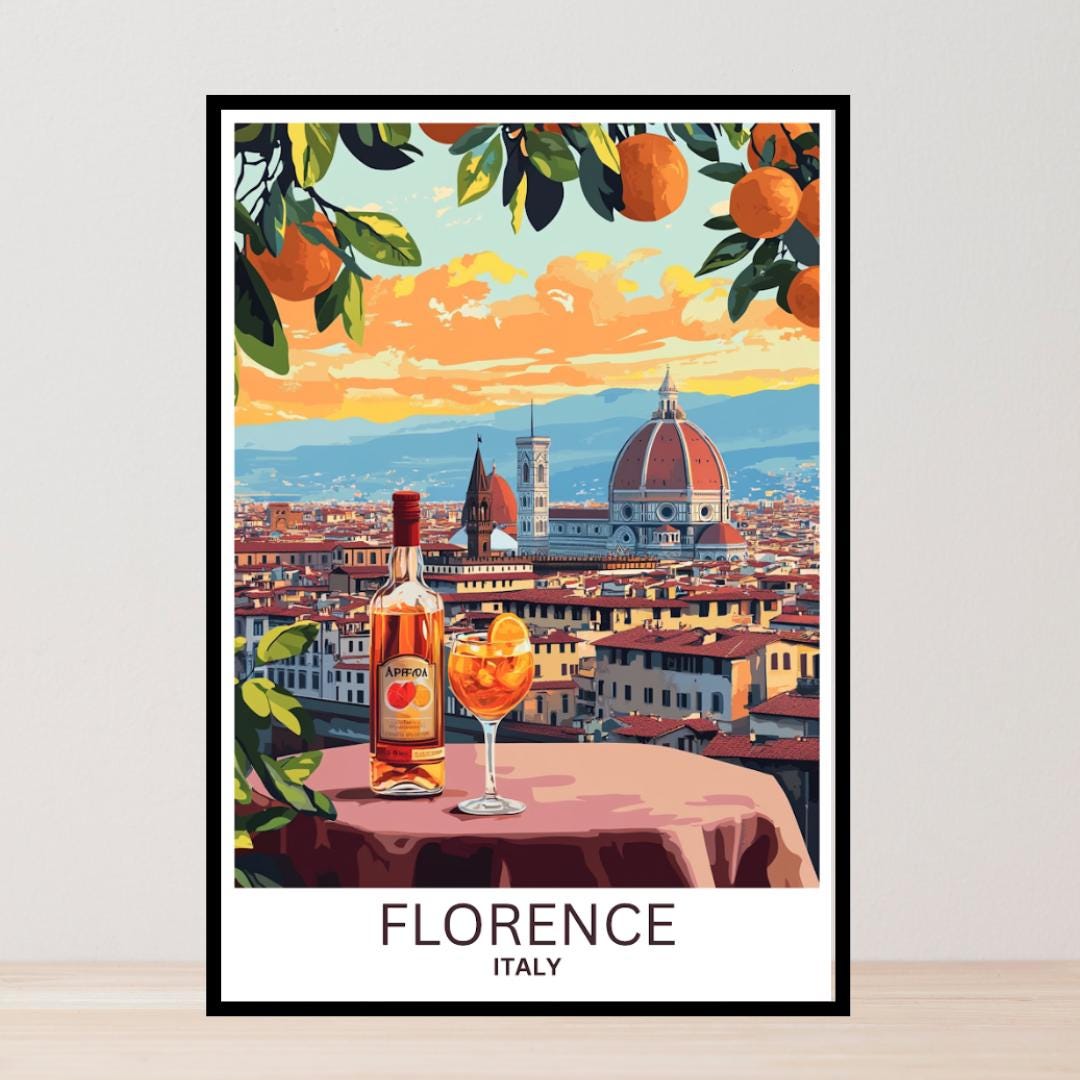 Florence Italy Travel Poster: Coastal City Art Print (digital Download ...