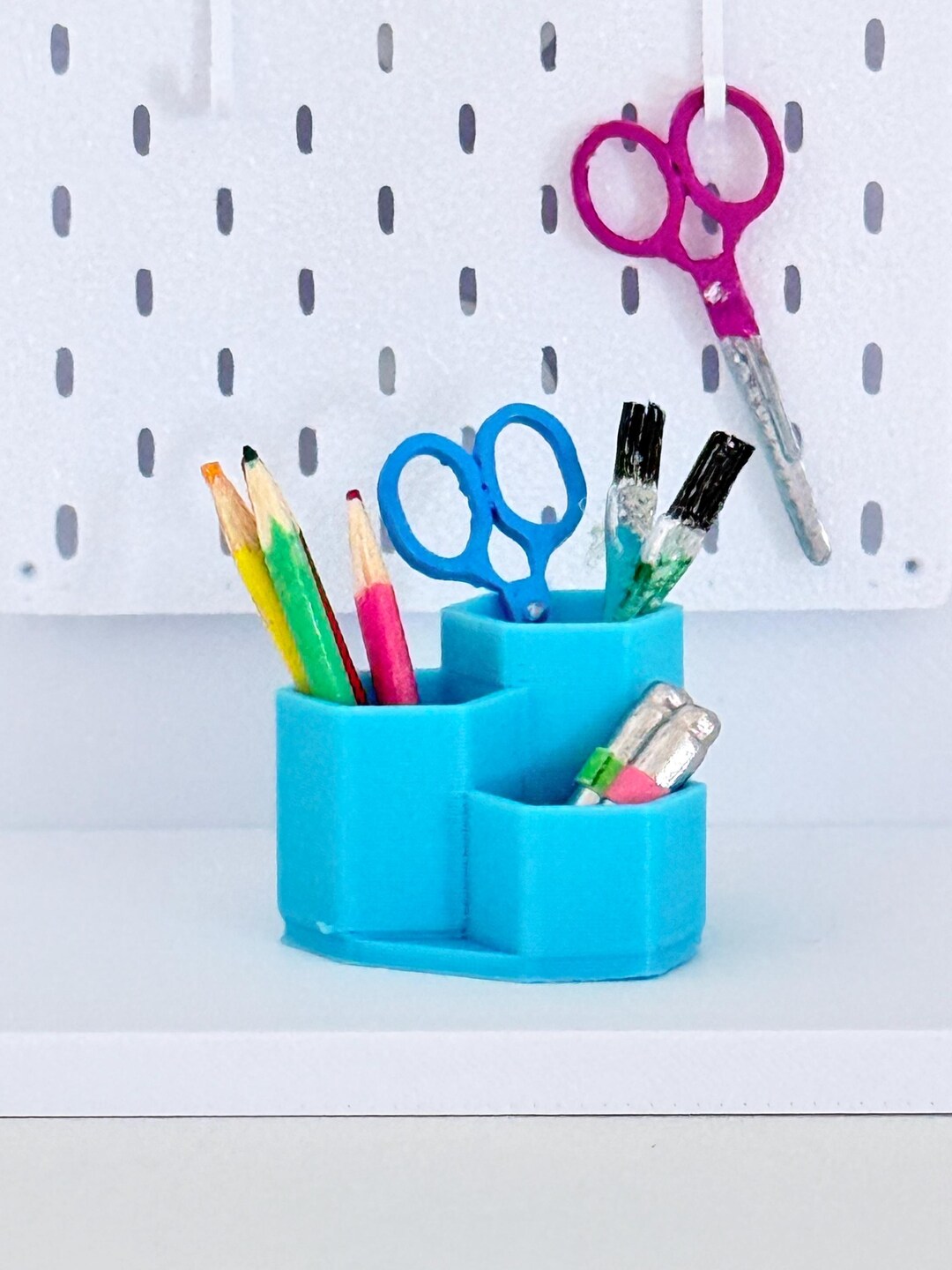 Handmade Miniature Desk Organizer - 1:12 Scale Dollhouse Art Supply ...