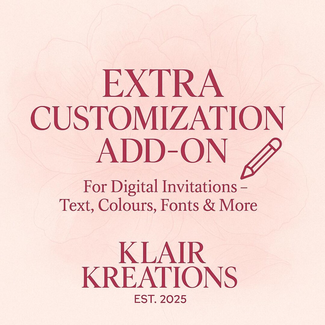 Extra Customization Add-on – Digital Invitation Personalization Service ...