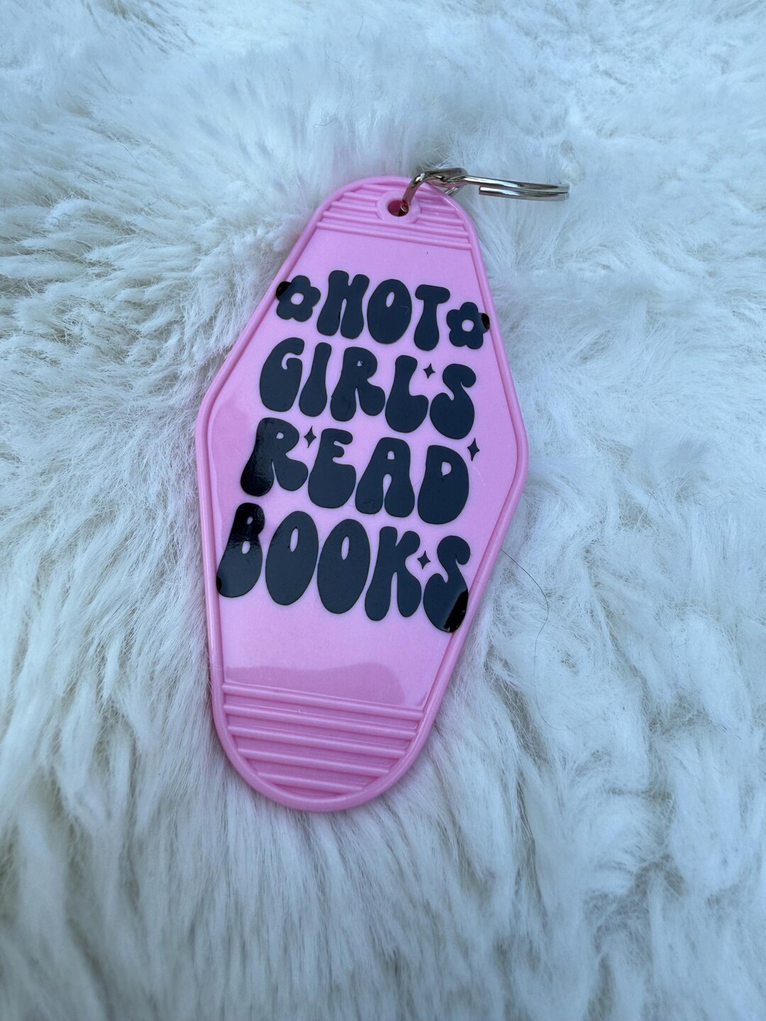 Hot Girls Read Books Keychain, Bookish Pink Motel Keychains, Book Lover ...
