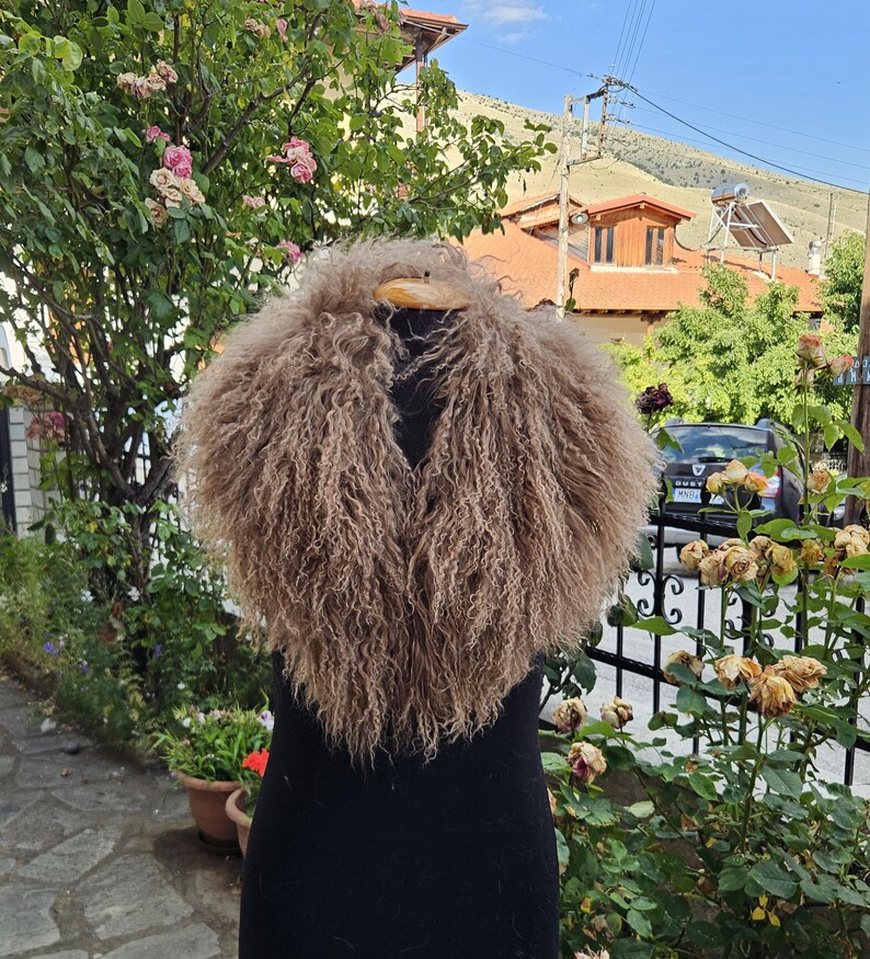 Luxury Fur Collar,mongolian Fur Collar, Curly Texture, Warm Winter ...