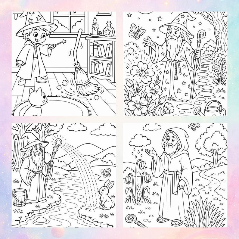 Little Sorcerer's Spellbook: Fantasy World Coloring Pages | Printable ...