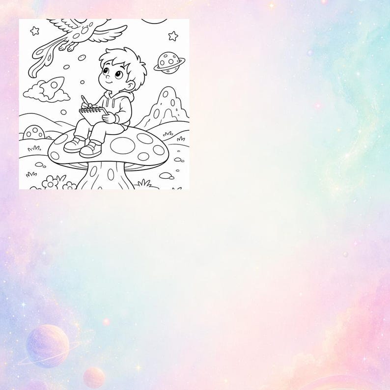 Space Station Coloring Book: Astronauts, Planets, Rockets (digital ...