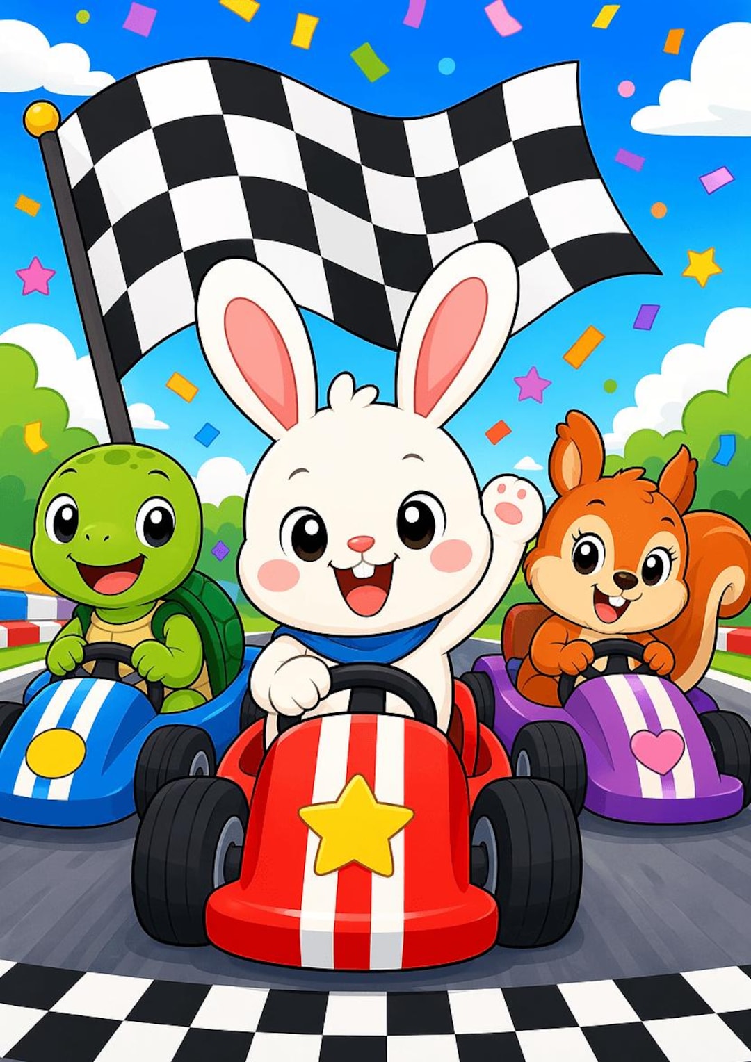 Animal Race Day Coloring Book: Fun Racing Animals, Kids Activity (PDF ...