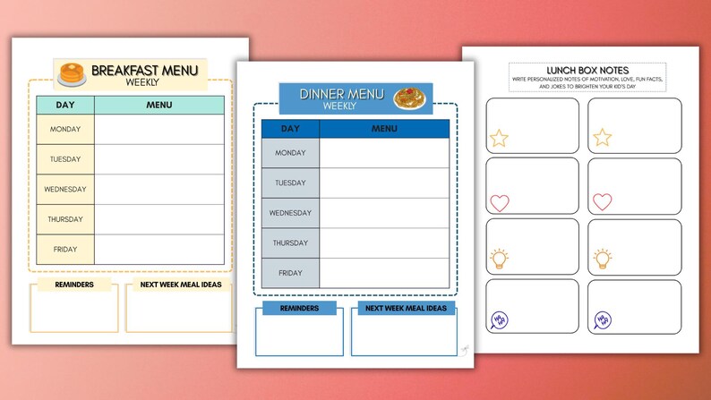 Back to School Routine Bundle | Printable Menus, Routine Trackers ...