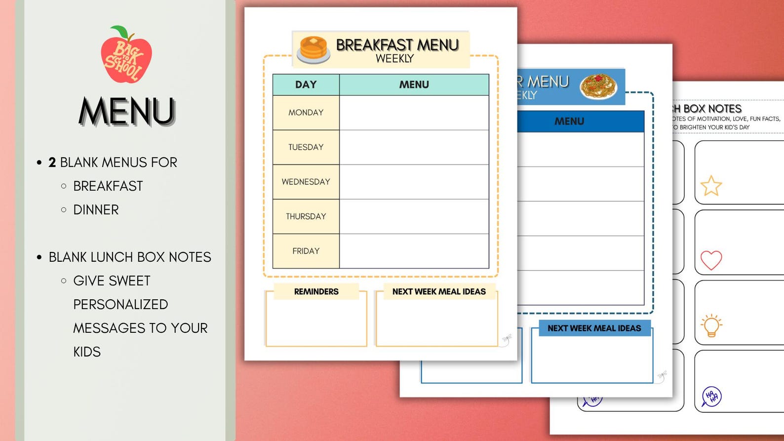 Back to School Routine Bundle | Printable Menus, Routine Trackers ...
