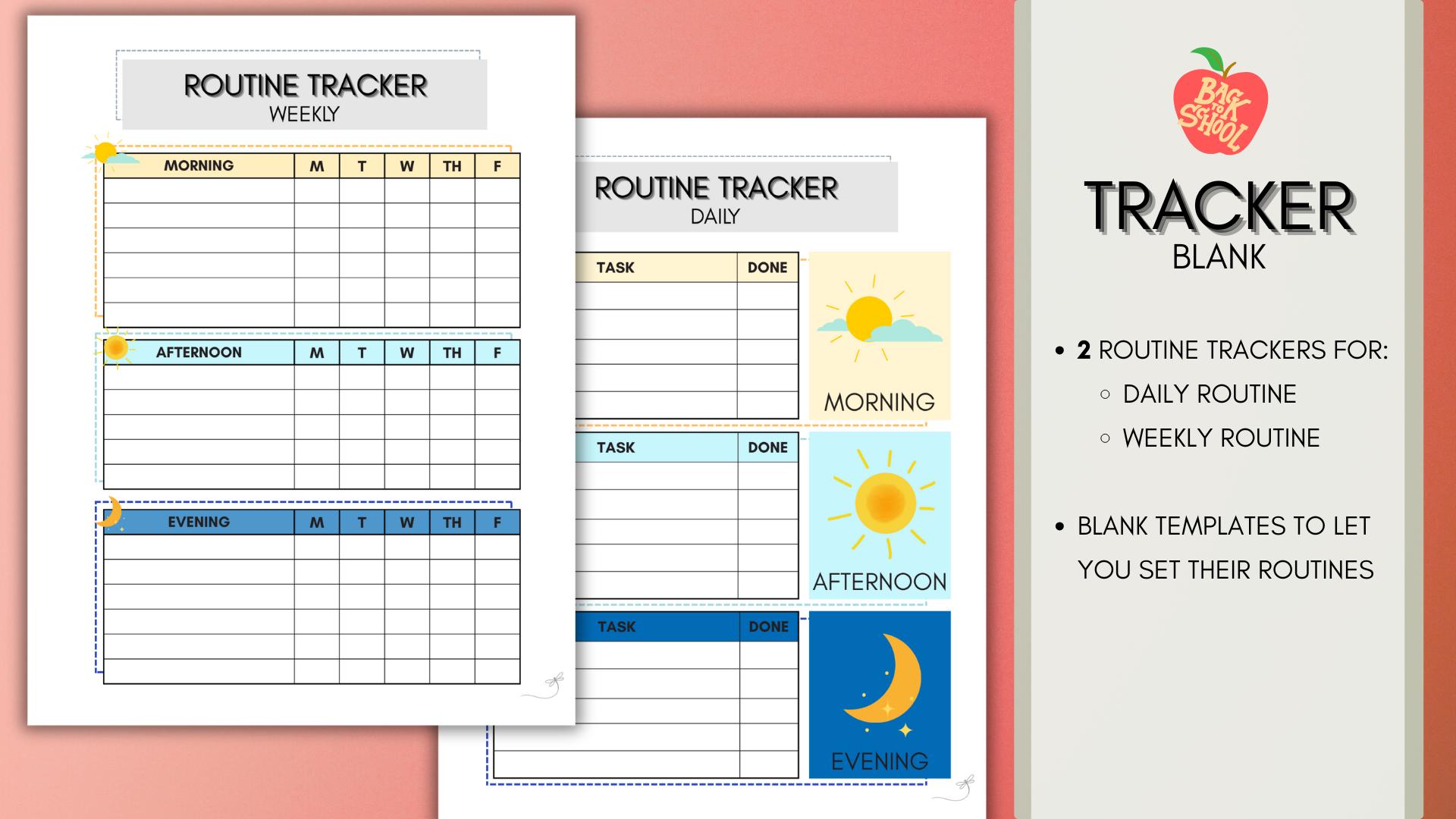 Back to School Routine Bundle | Printable Menus, Routine Trackers ...