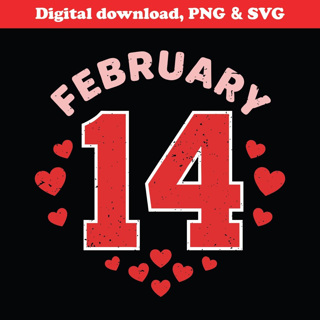 February 14 Png, Svg Valentines Letters Svg, Png, Coquette Valentines ...