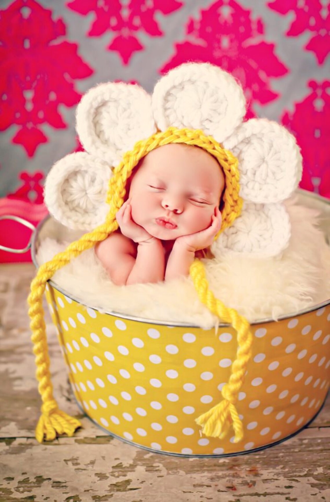 Newborn Baby Girl Photo Prop Daisy Hat - Etsy
