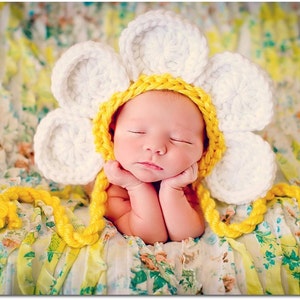 Newborn Baby Girl Photo Prop Daisy Hat - Etsy