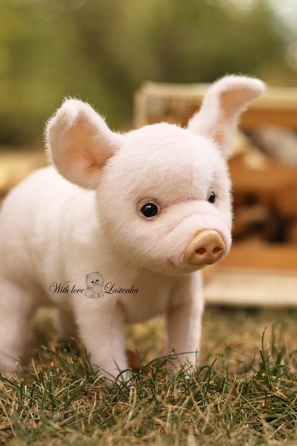 Realistic Piglet Pixel OOAK handmade artist pig. Stuffed pink | Etsy