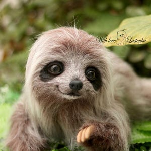 Sloth Stuffed Realistic Artist Toy. Stuffed OOAK Collectible Handmade ...