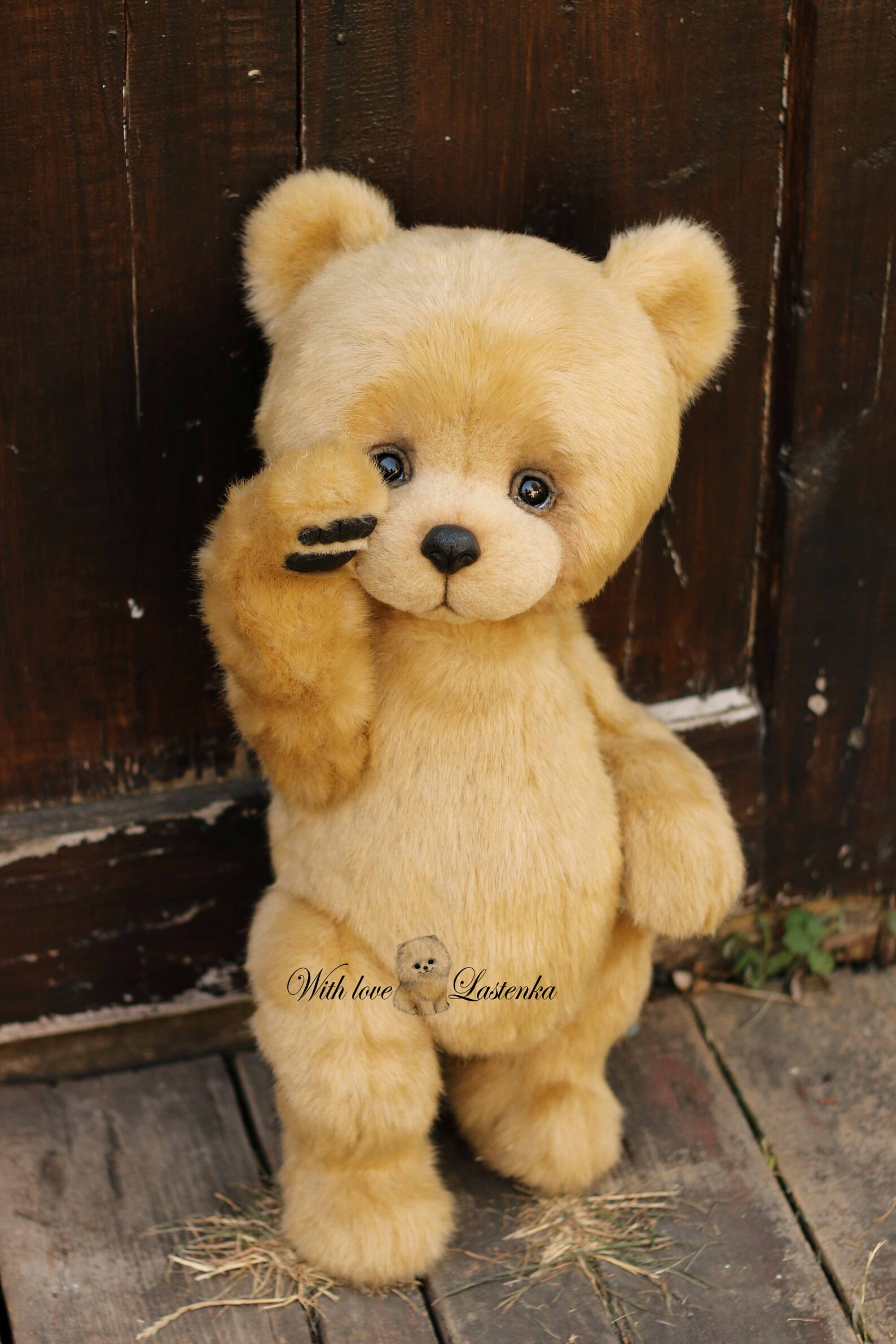 Teddy Bear September OOAK bear artist collectible stuffed | Etsy