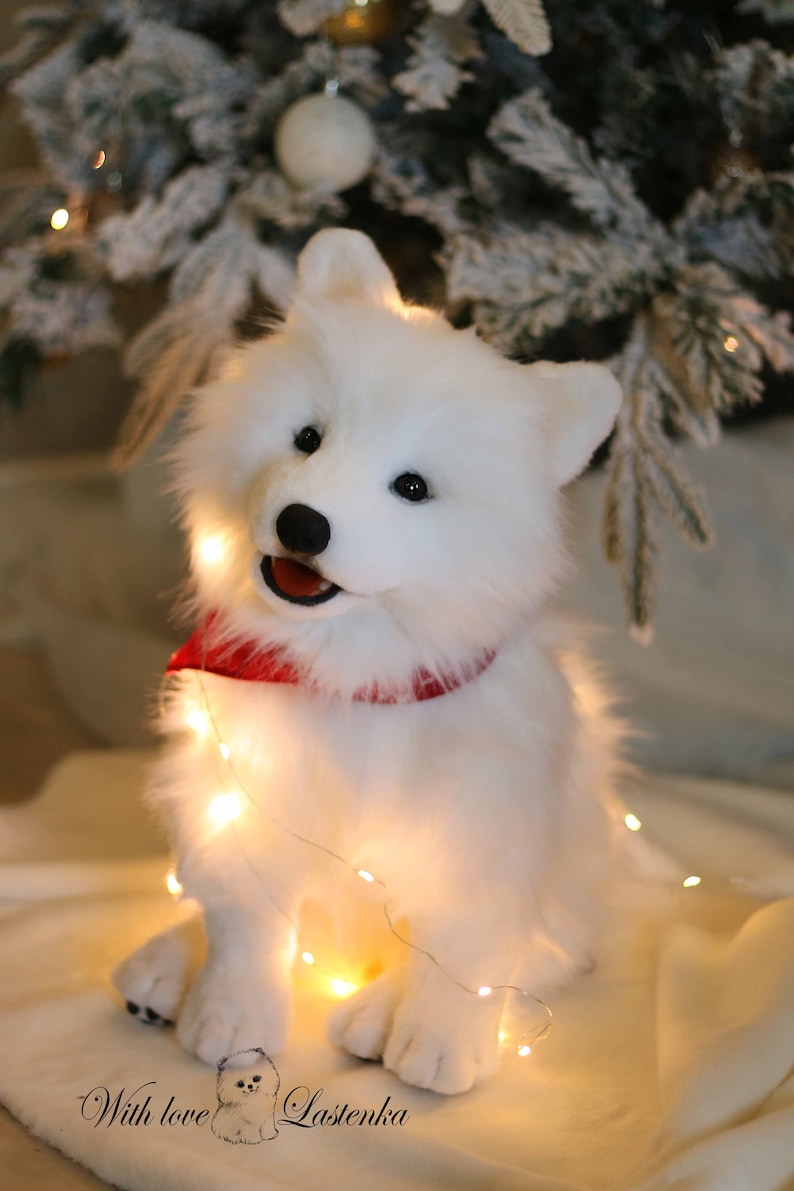 OOAK Samoyed Puppy Portrait: Handmade Collectible Dog Art Toy (made to ...