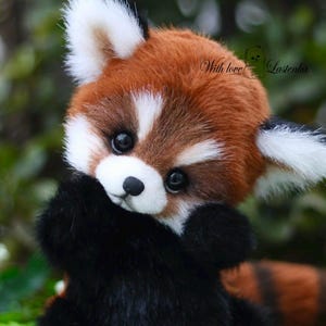 Red Panda Ruby Stuffed Toy. Handmade Plush Collectible OOAK Teddy Bear ...