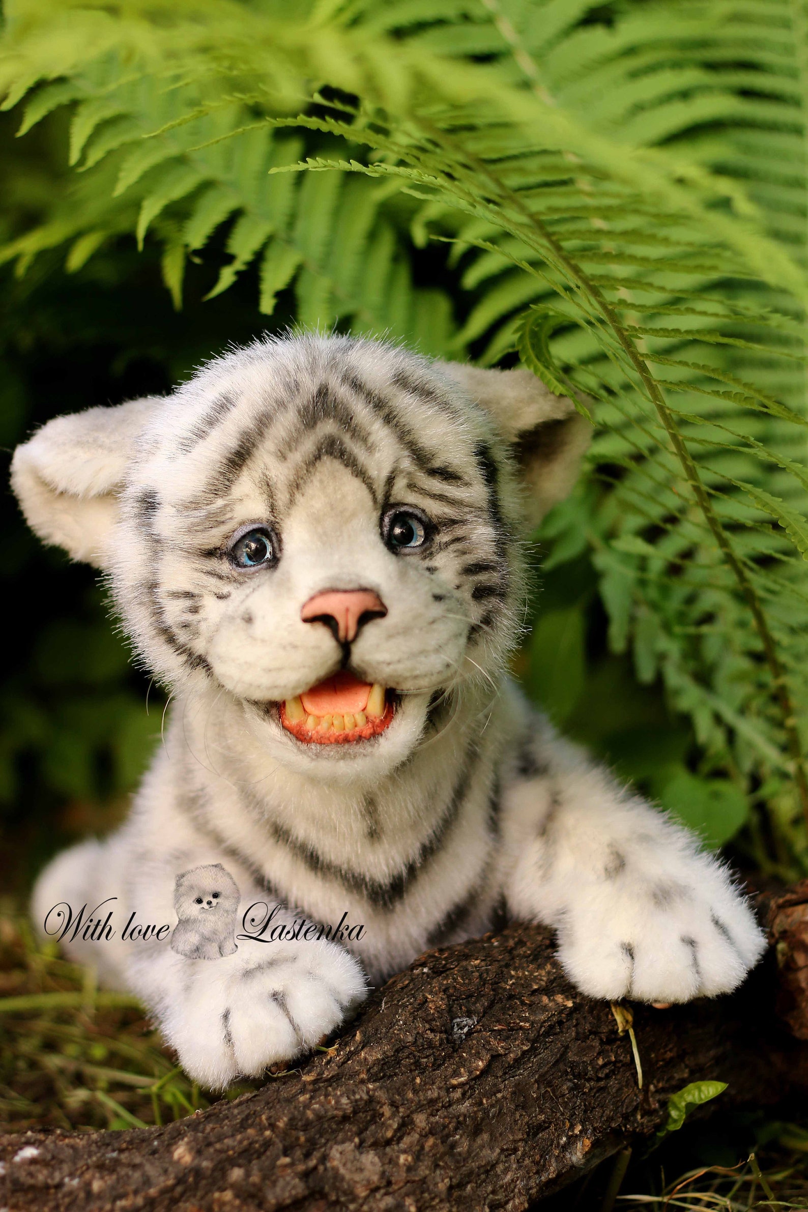 White Tiger Cub Phantom Realistic Wild Cat. OOAK Artist | Etsy