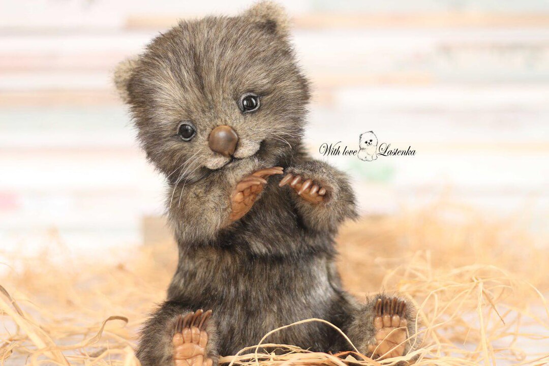 Wombat Stuffed Realistic Art Toy. OOAK Handmade Plush Collectible Teddy ...