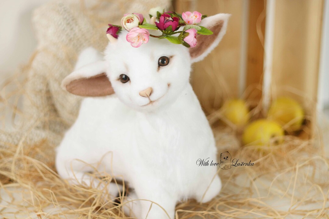 Goat Summer OOAK Realistic Toy. Lamb Stuffed Toy. Handmade Plush ...