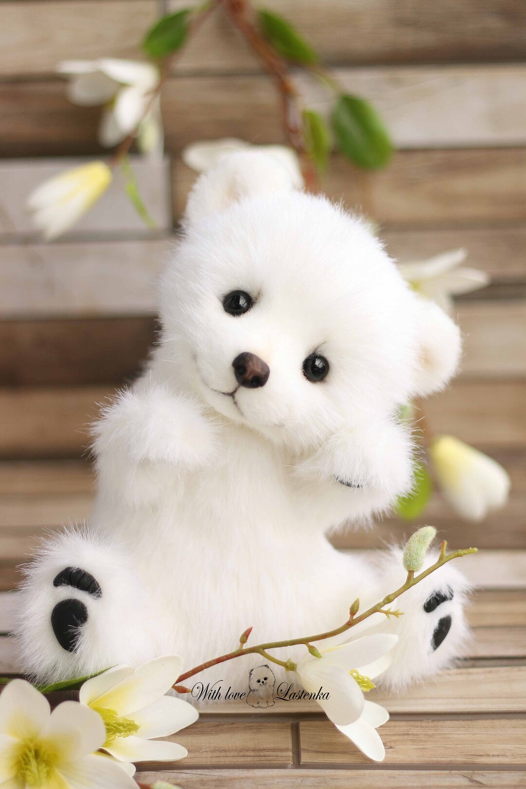 Polar Bear Ice Cube OOAK Artist Collectible Stuffed Teddy Bear Handmade ...