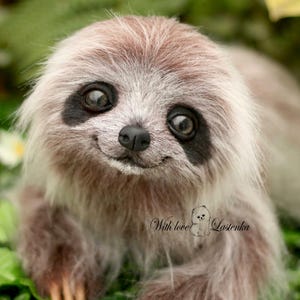 Sloth Stuffed Realistic Artist Toy. Stuffed OOAK Collectible Handmade ...