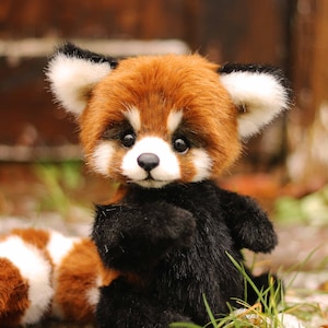 Realistic Staffed Red Panda Toy OOAK Collectible Handmade Plush Teddy ...