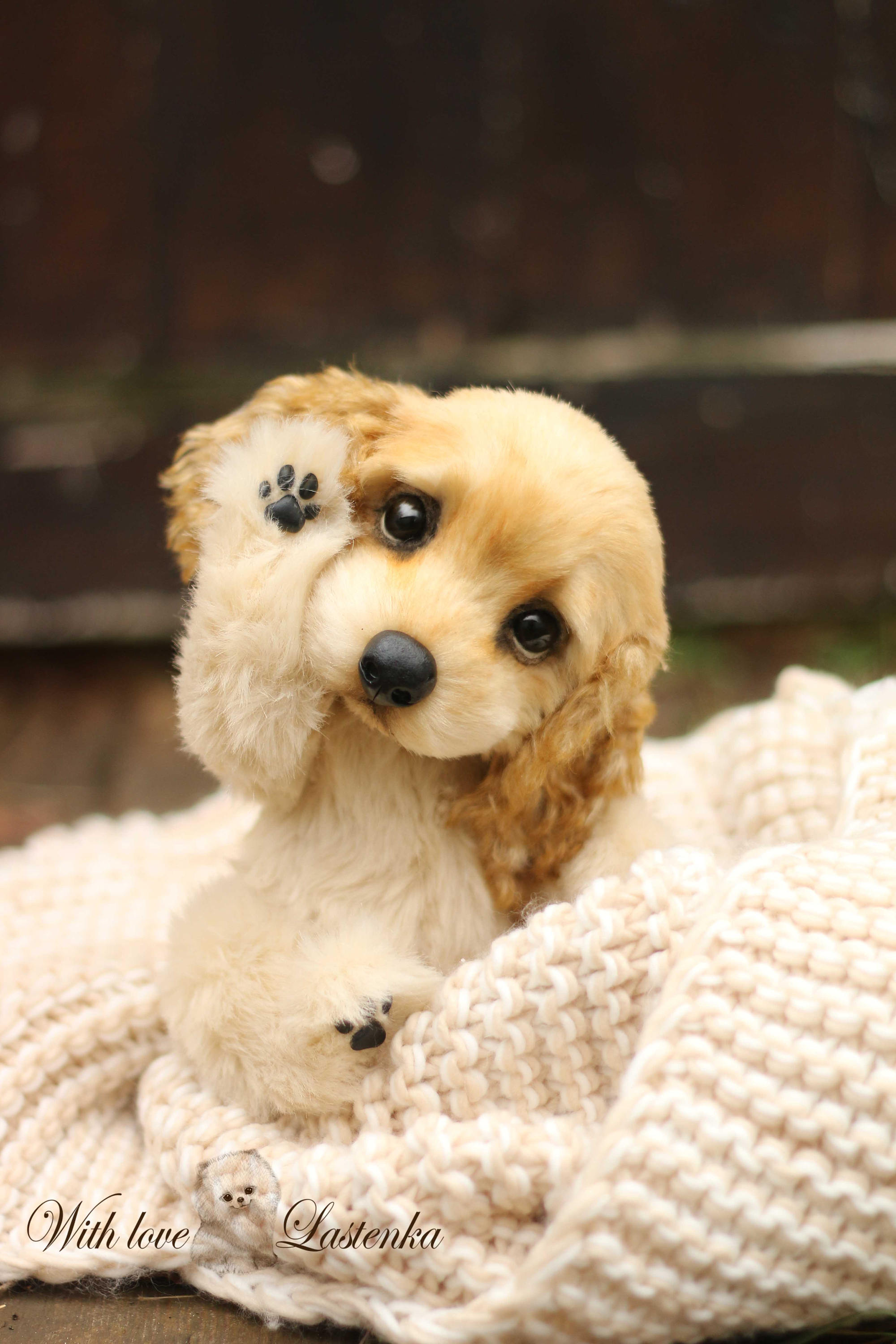 Cocker Spaniel dog Daisy OOAK collectible teddy dog handmade | Etsy