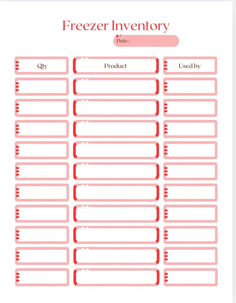 Fridge, Freezer & Pantry Inventory Printable | 3-page Kitchen Food ...