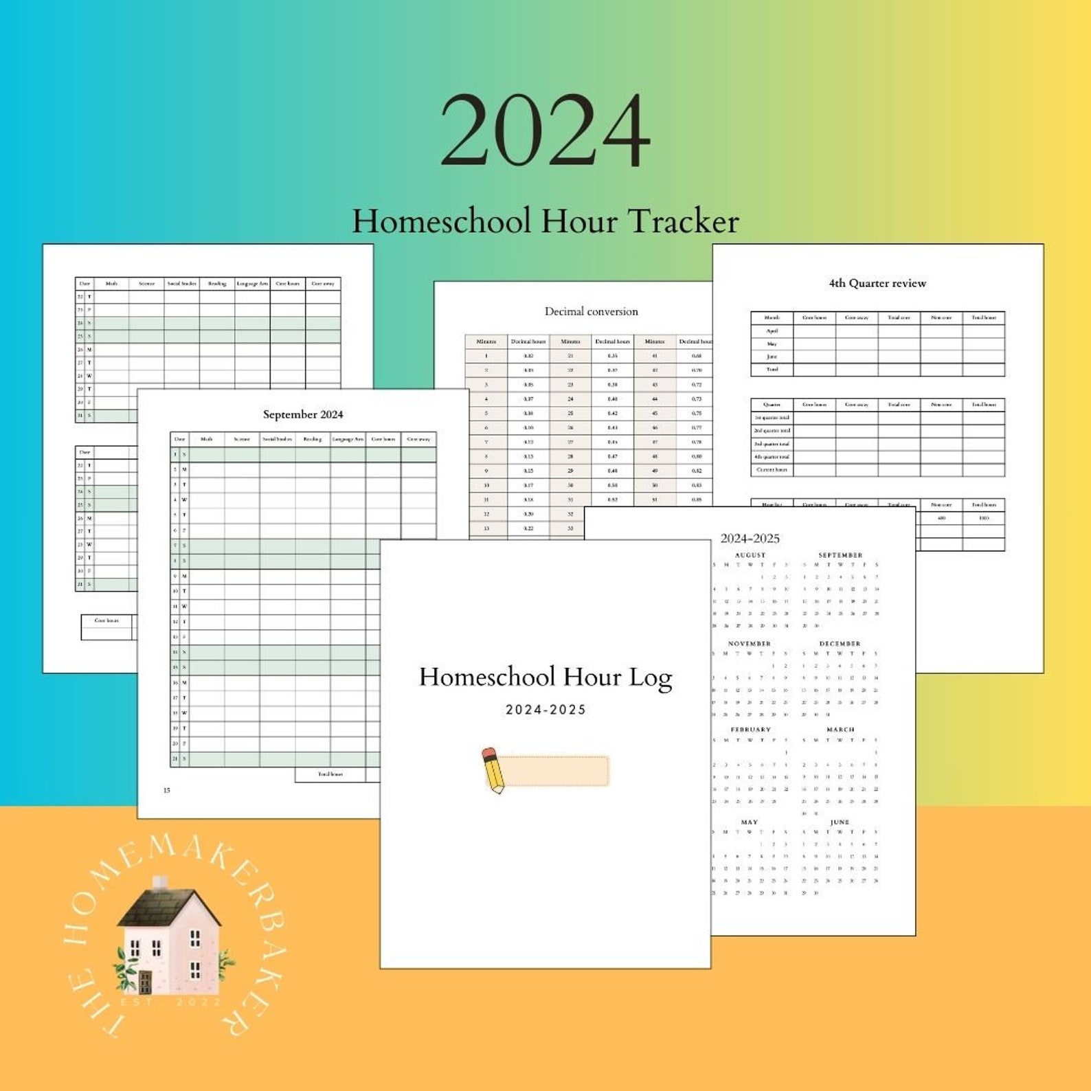 2024-2025 Homeschool Hour Log PDF Printable, Hour Tracker, Missouri ...