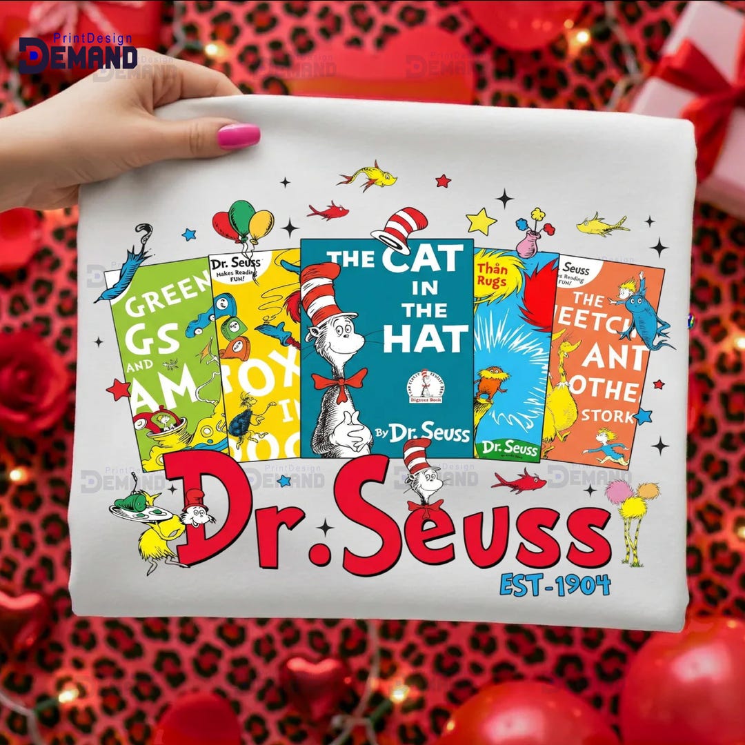 Dr. Seuss Read Across America PNG, Cat in the Hat Reading Day Graphic ...