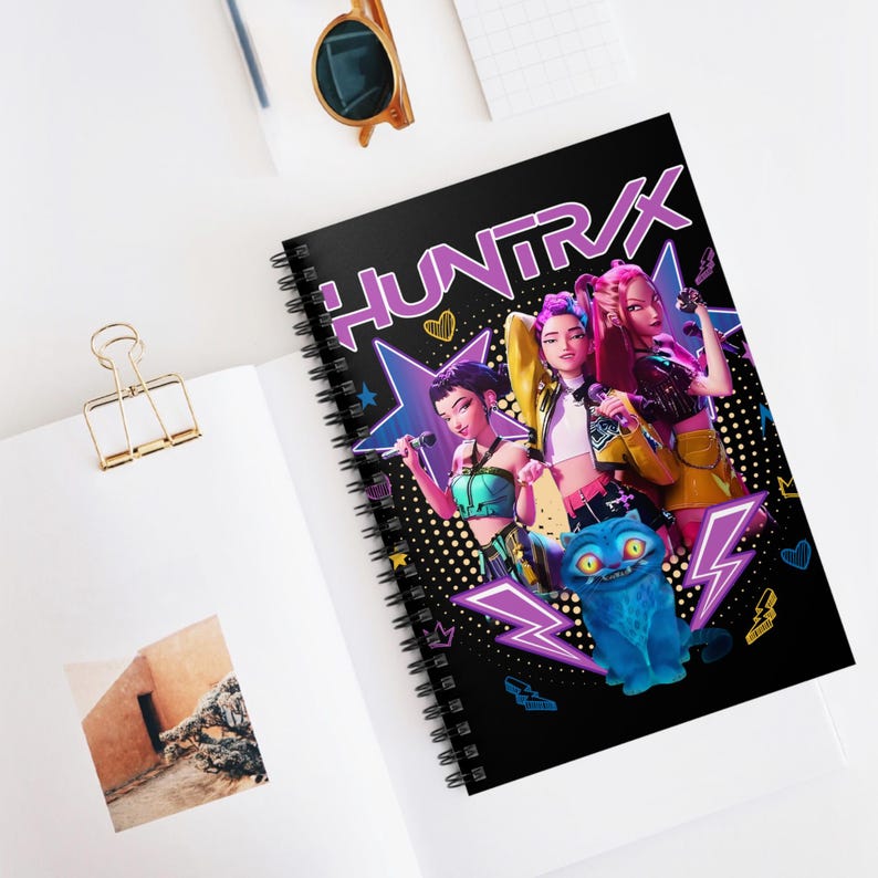 HUNTRIX Anime Girl Group Notebook, Cyberpunk Spiral Journal, K-pop ...
