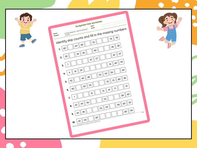 Skip Counting Practice Worksheets for First and Second Grade - Etsy