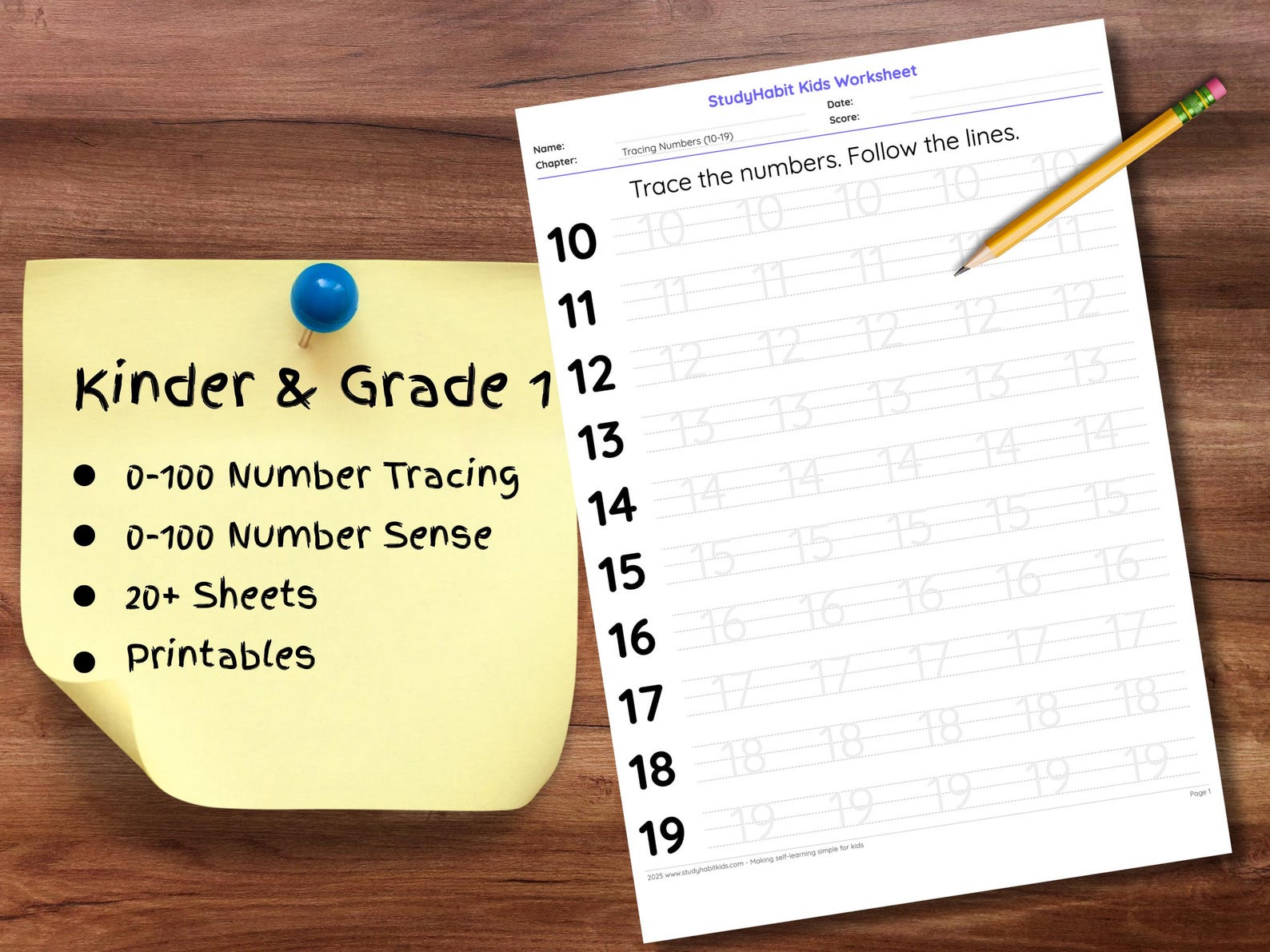 Number Tracing 0-100 Worksheets for Kindergarten, First Grade (PDF) - Etsy