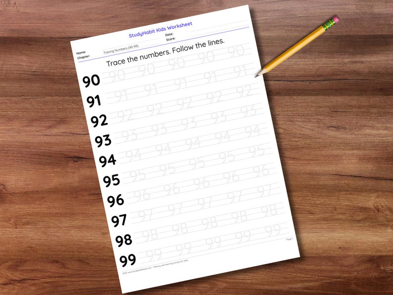 Number Tracing 0-100 Worksheets for Kindergarten, First Grade (PDF) - Etsy