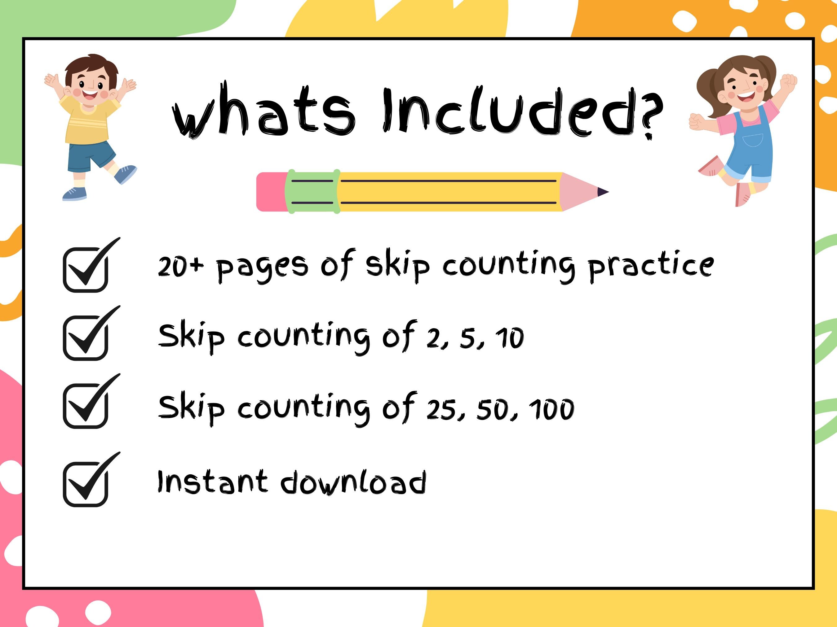 Skip Counting Practice Worksheets for First and Second Grade - Etsy
