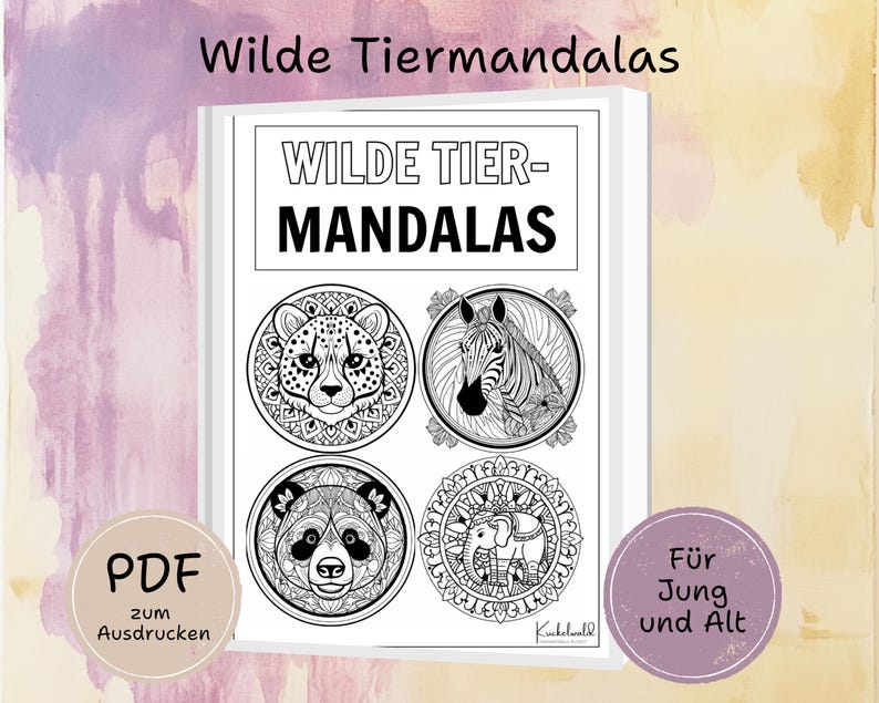 Wild Animal Mandalas – Coloring Pages for Children & Adults as PDF | 21 ...