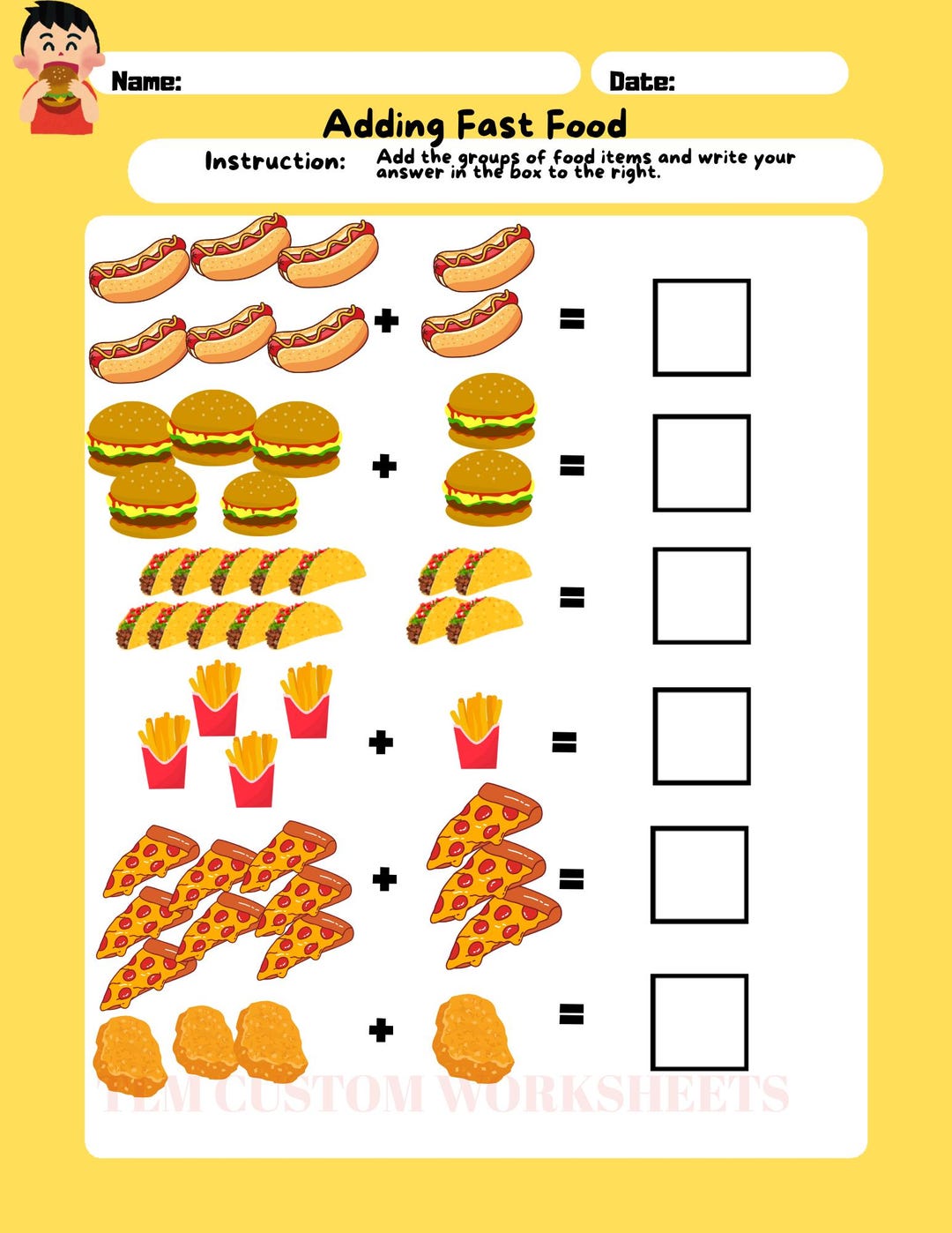 Fast Food Math! - Etsy