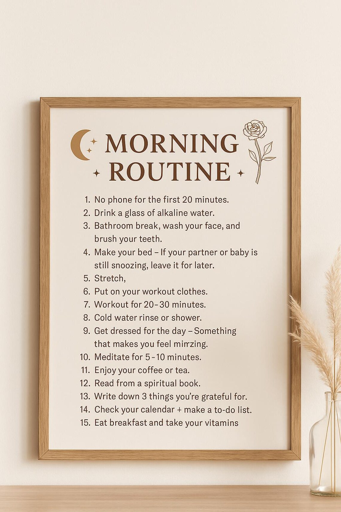 Morning Routine Printable – Digital Wall Art (4 Sizes) - Etsy