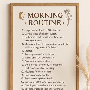 Morning Routine Printable – Digital Wall Art (4 Sizes) - Etsy
