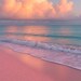 Pink Glitter Beach Wall Art Print – Dreamy Coastal Sunset Photo for ...