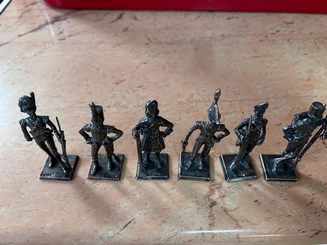 Victorian Hallmarked Silver Solid Cast Soldier Figures X 6 Sampson and ...