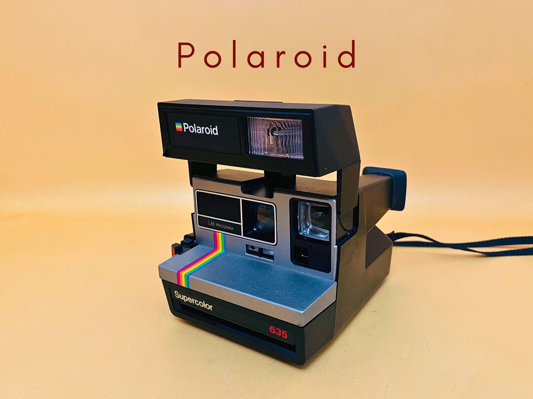 Vintage Polaroid Supercolor 635 Instant Camera Rainbow Stripe 600 ...