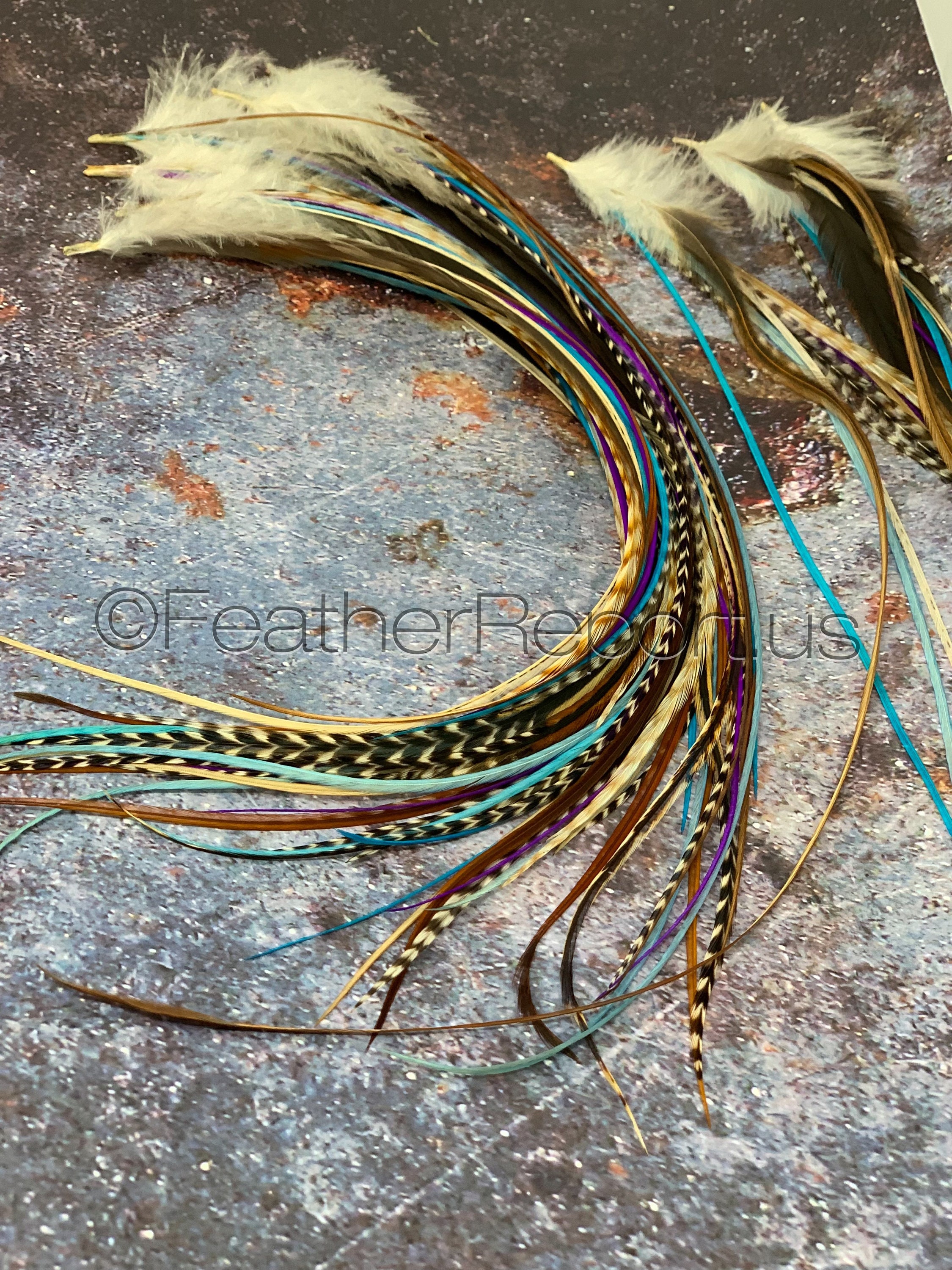 Hippie Accessory Hair Feather Extension Kit Blue Violet - Etsy Australia