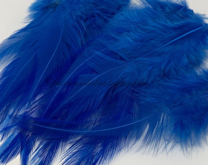 Peacock Blue Craft Feathers Bulk Feathers for Crafts 30 Saddle Feathers ...