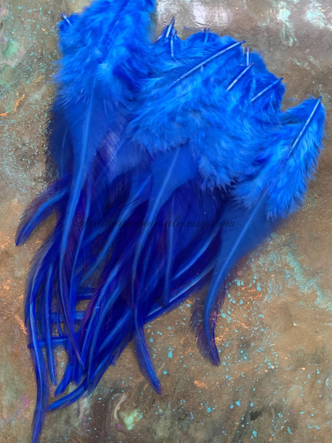 Blue Craft Feathers Rooster Saddle Feathers for Crafts Millinery ...
