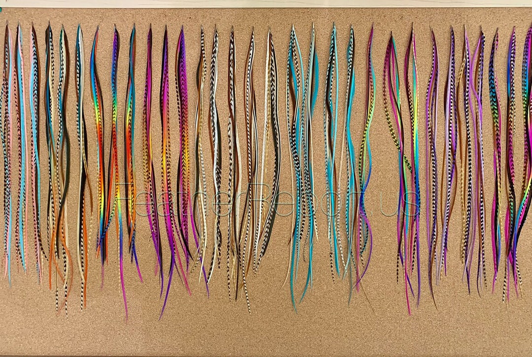 Extra Long Natural Feather Hair Extension Bonded Colored & Naturals ...