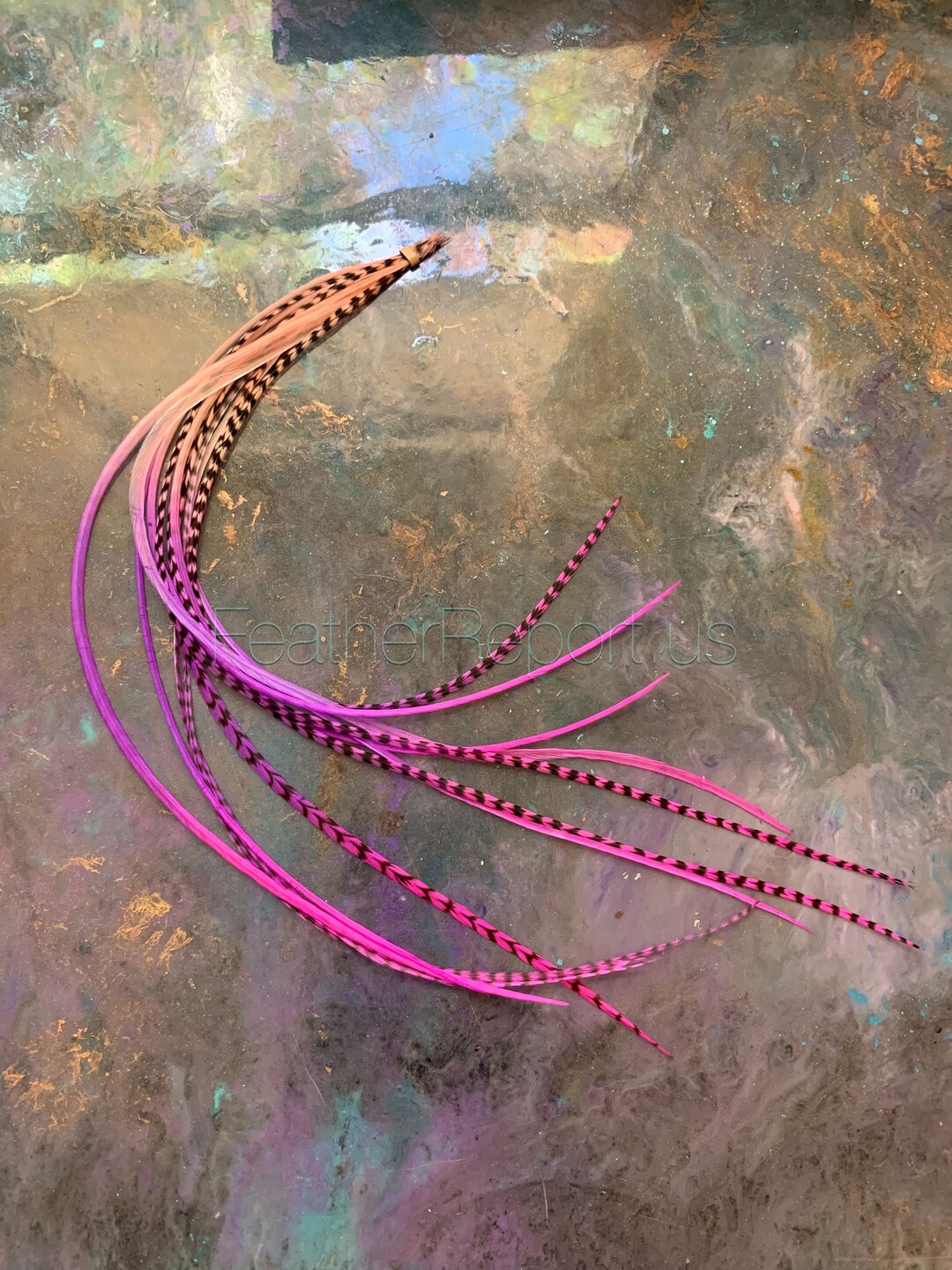Xl Hair Feathers Extra Long Ecru Purple Magenta Feather Extensions Kit ...
