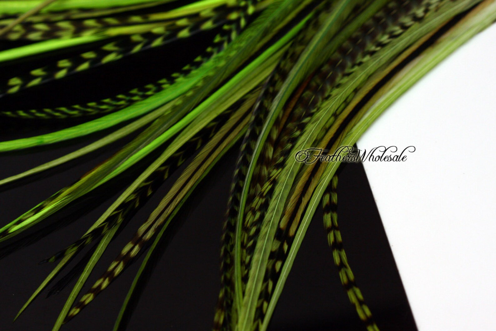 Green Hair Feathers Long Feather Hair Extensions DIY Kit With | Etsy