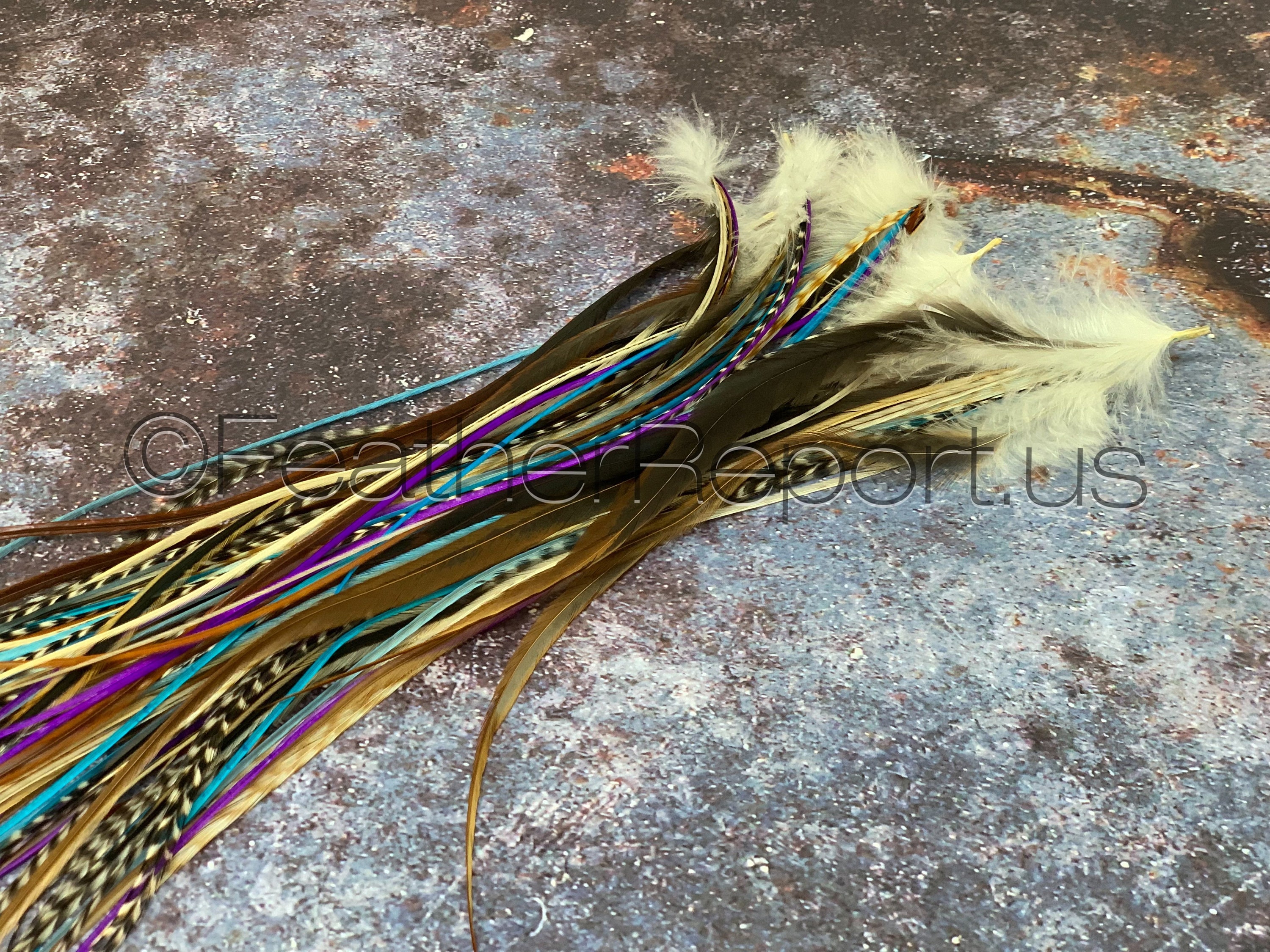 Hippie Accessory Hair Feather Extension Kit Blue Violet - Etsy Australia