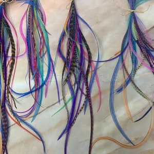 Rooster Hackle Feathers Flawed Craft & Fly Tying Feather Grizzly White ...